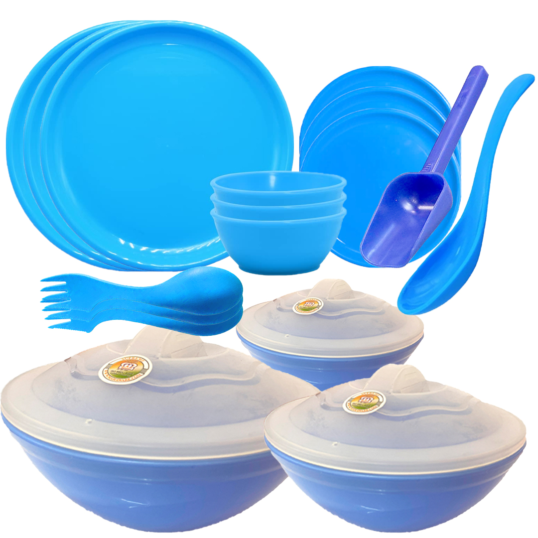 SmartQuick | Plastic Dinner Set, Food Grade Unbreakable Dinner Set, 26 pcs Dinner Set