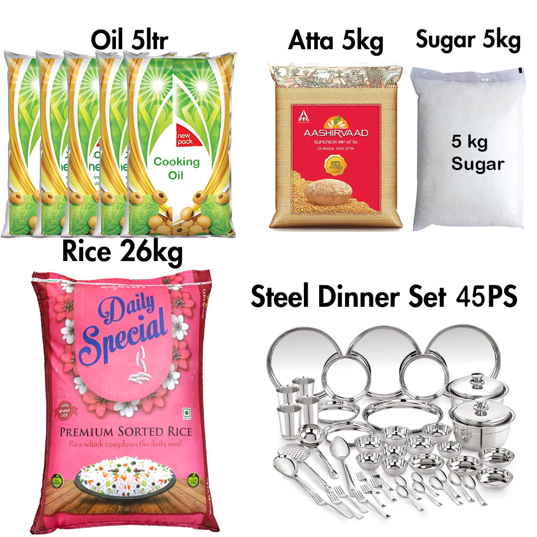 SmartQuick | Mini Grocery Combo [Pack of 4] + 45 pc Stainless Steel Set ...