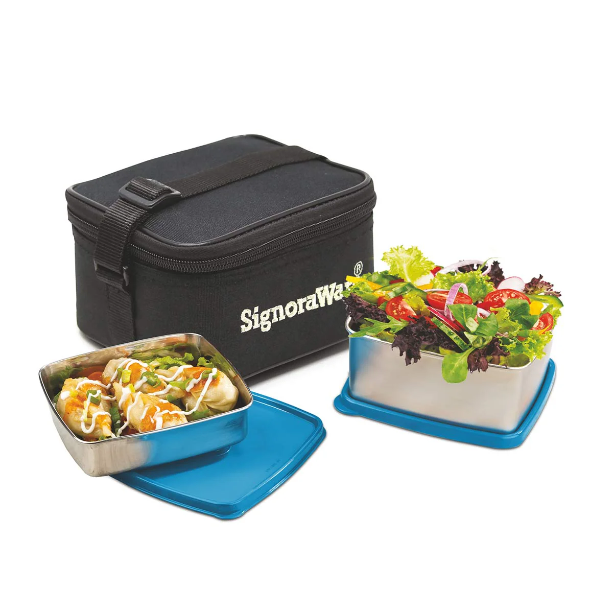 SmartQuick | Signoraware Quick Carry Steel Lunch Box with Bag,