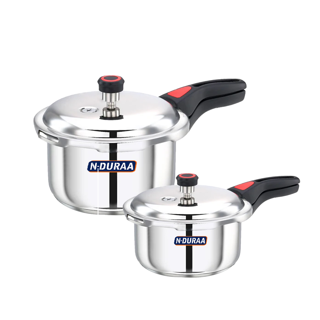 SmartQuick | N-Duraa Stainless Steel Pressure Cooker with Outer Lid ...